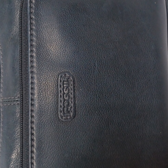 Fossil | Bags | Fossil Black Leather Shoulder Bag With Multi Storage ...